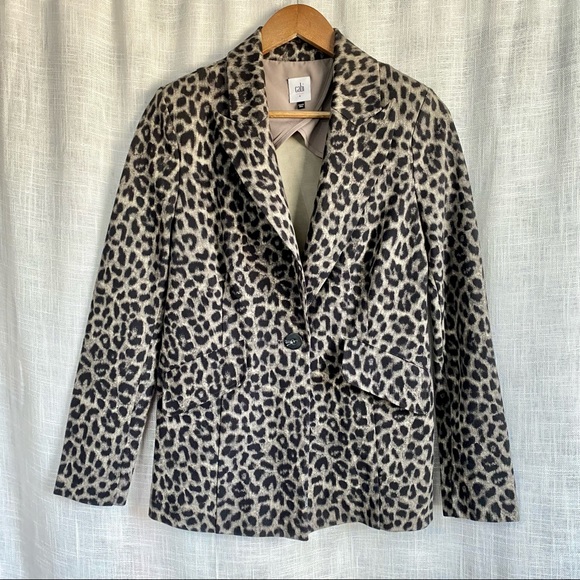 CAbi | Jackets & Coats | Cabi Animal Print Ponte Knit Blazer | Poshmark